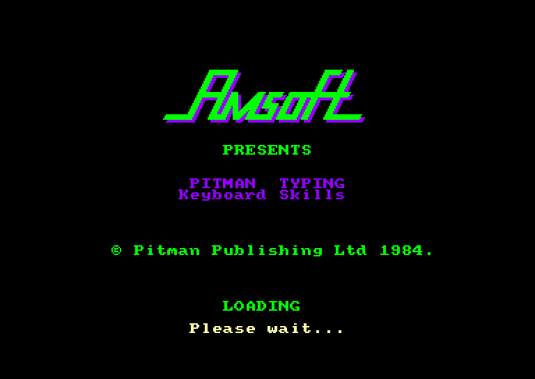 Pitman Typing Tutor by Pitman Publishing Ltd edited by Amsoft on Amstrad CPC (1984)